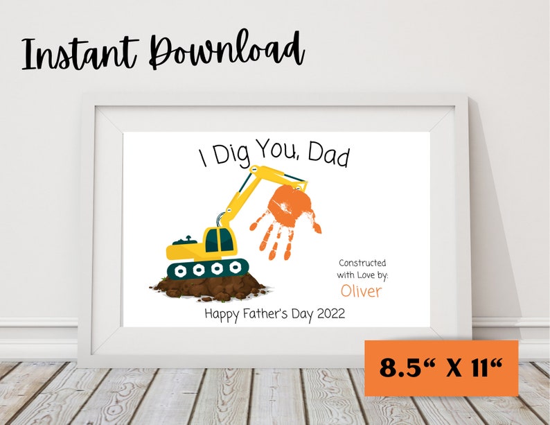 Father's Day Handprint Craft, Printable Father's Day Card, Father's Day ...