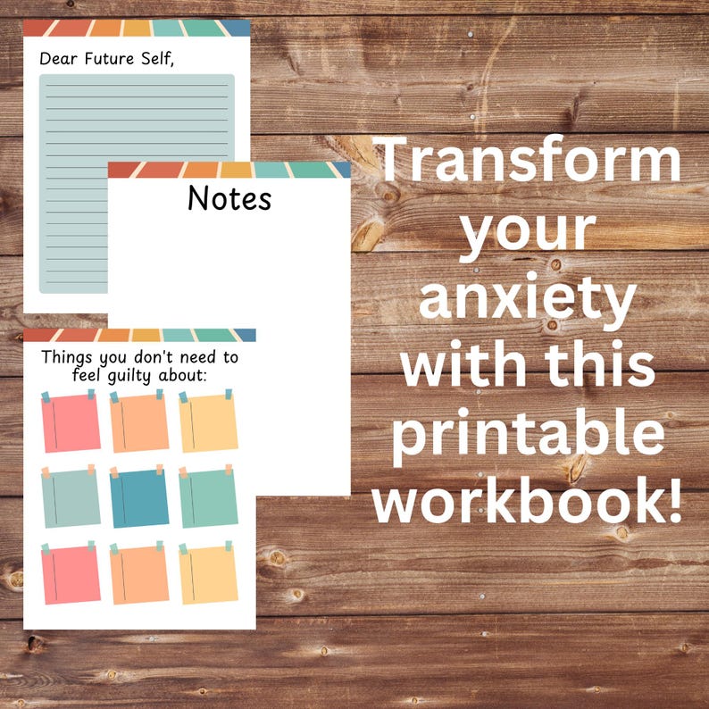 Printable Overcome Anxiety Workbook, Anxiety Journal, Anxiety ...