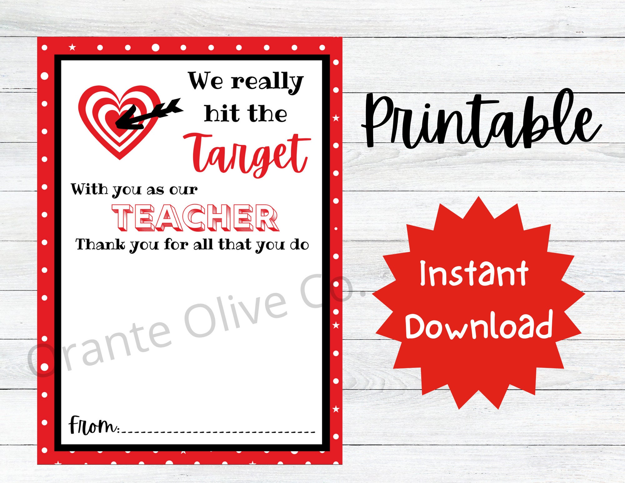 PRINTABLE Target Gift Card Holder, Teacher Thank You, Teacher Gift ...