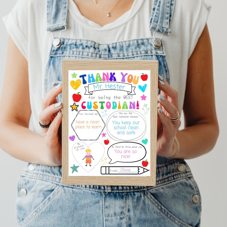 Custodian Appreciation Coloring Page • Printable Thank You Gift ...