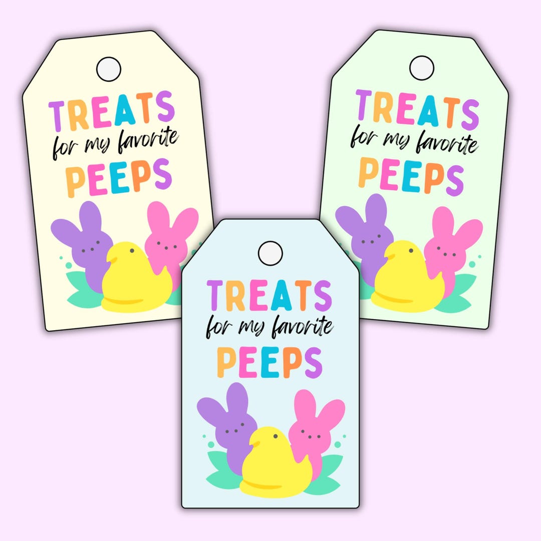 Printable Treats for My Favorite Peeps Easter Gift Tag, Instant ...