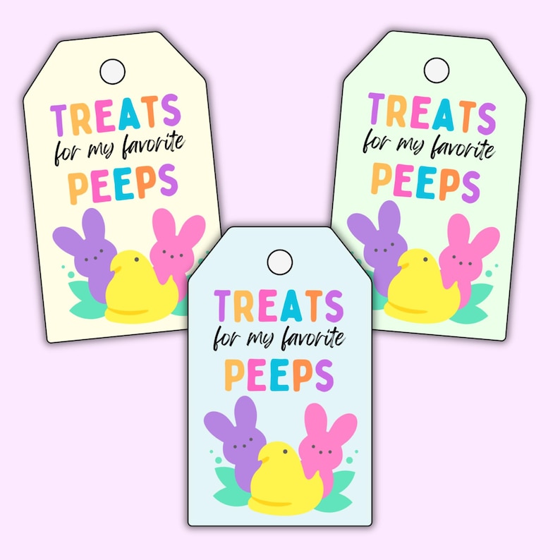 Printable Treats for My Favorite Peeps Easter Gift Tag, Instant ...