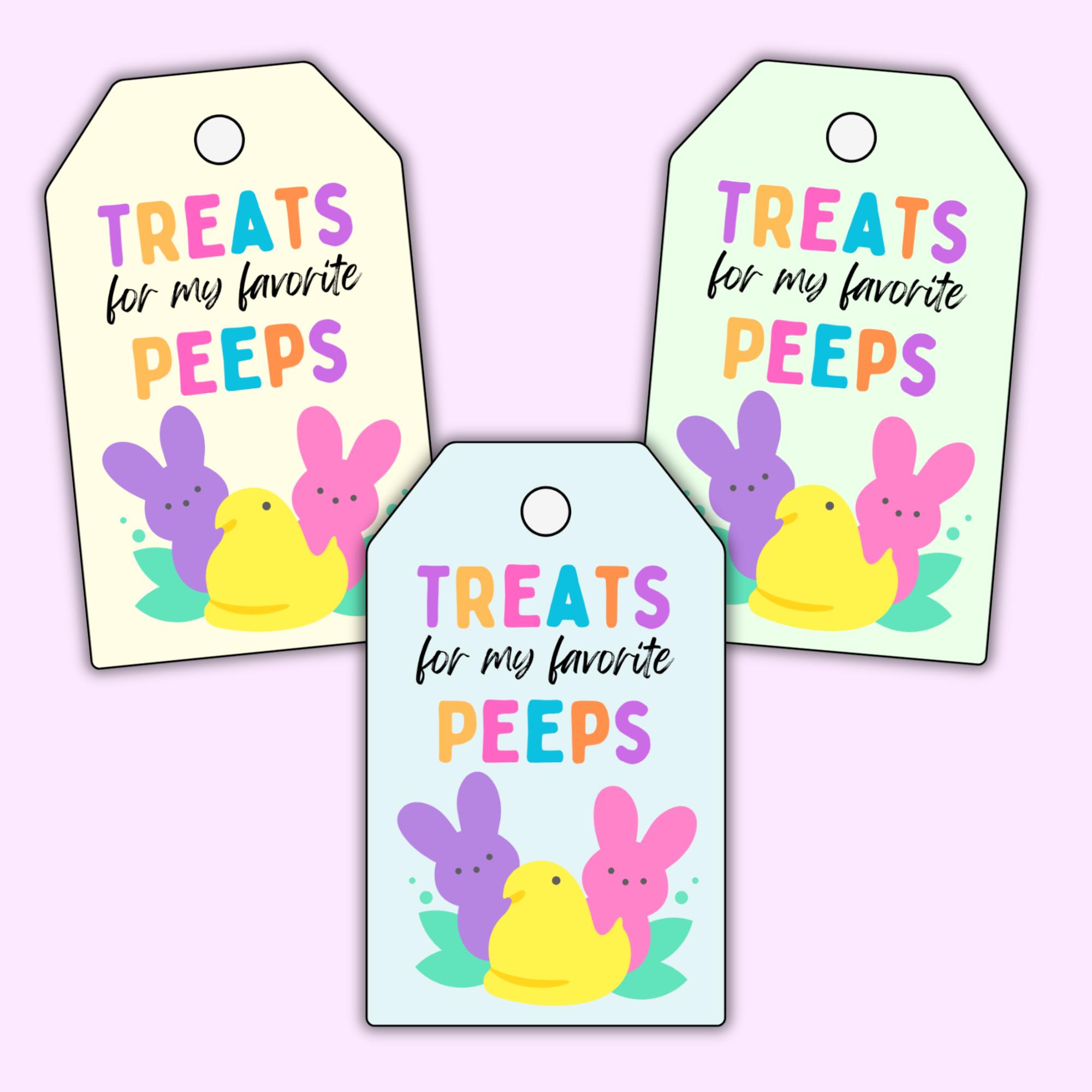 Printable Treats for My Favorite Peeps Easter Gift Tag, Instant ...