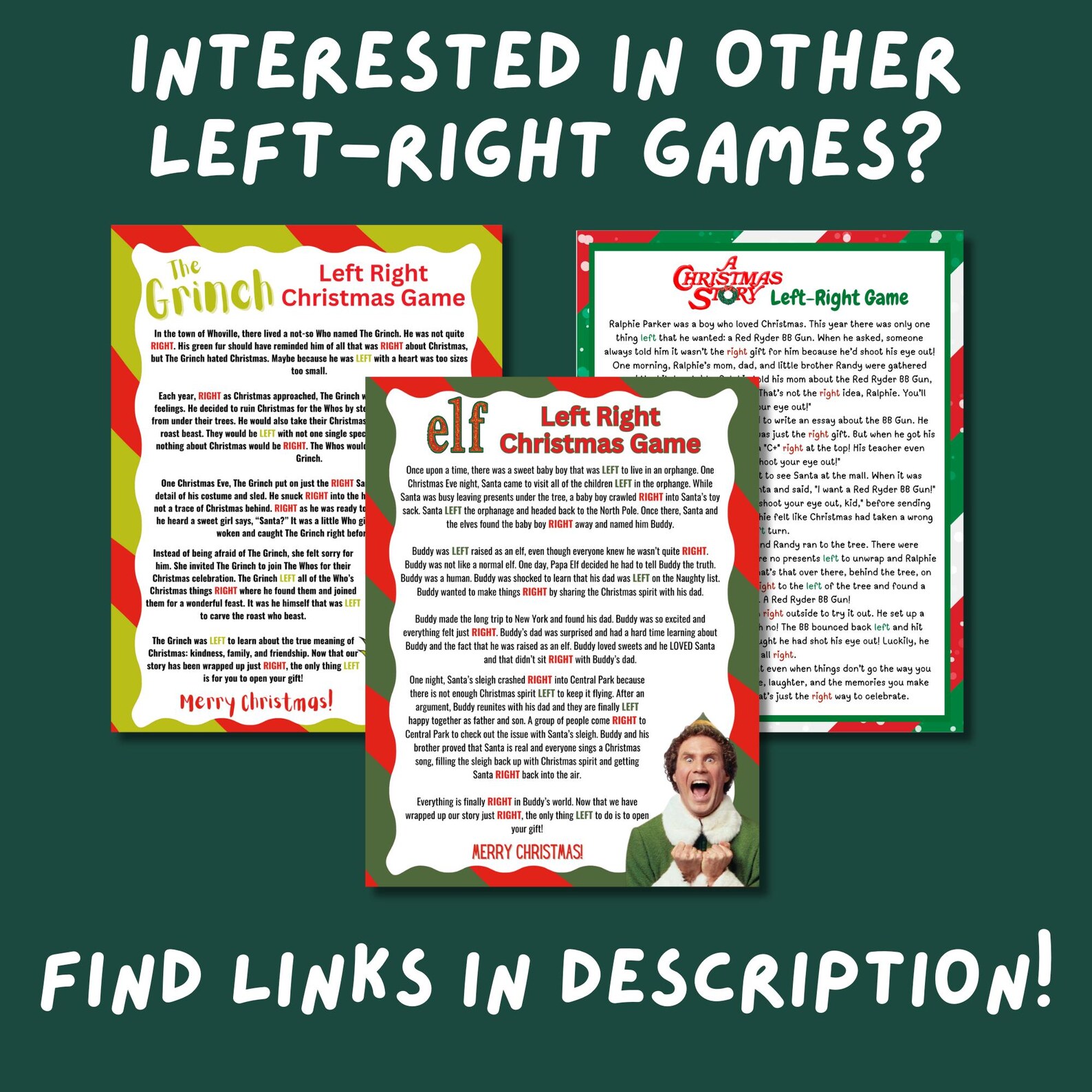 Christmas Vacation Left Right Christmas Game | Christmas Pass the Prize ...