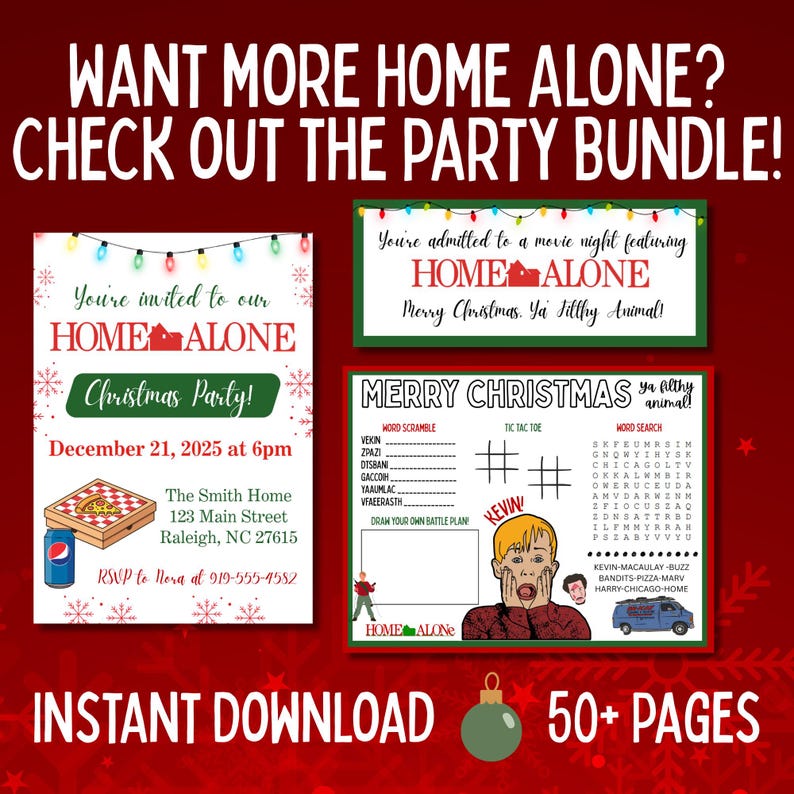 Home Alone, Christmas Dinner and a Movie Night Menu | Christmas Movie ...