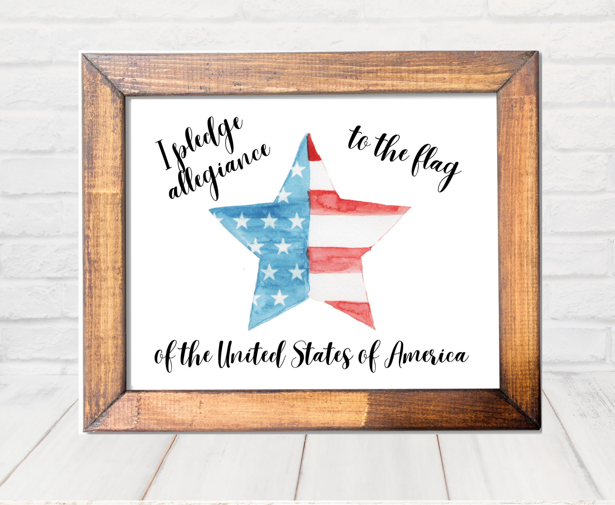 4th of July Printable, Pledge of Allegiance, Watercolor, Patriotic ...