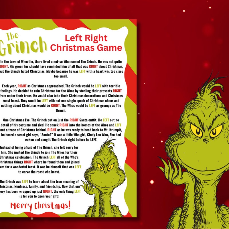 Grinch Game for Adult - Etsy