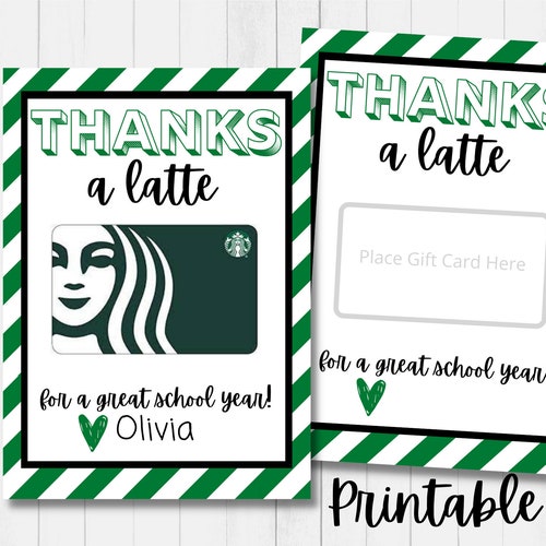 Teacher STARBUCKS Gift Card Holder. 5x7 DIGITAL FILE. - Etsy