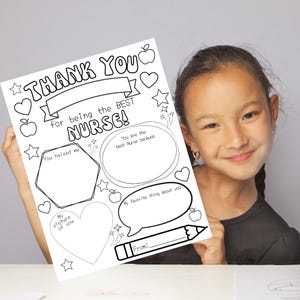 School Nurse Appreciation Coloring Page • Printable Thank You Gift ...