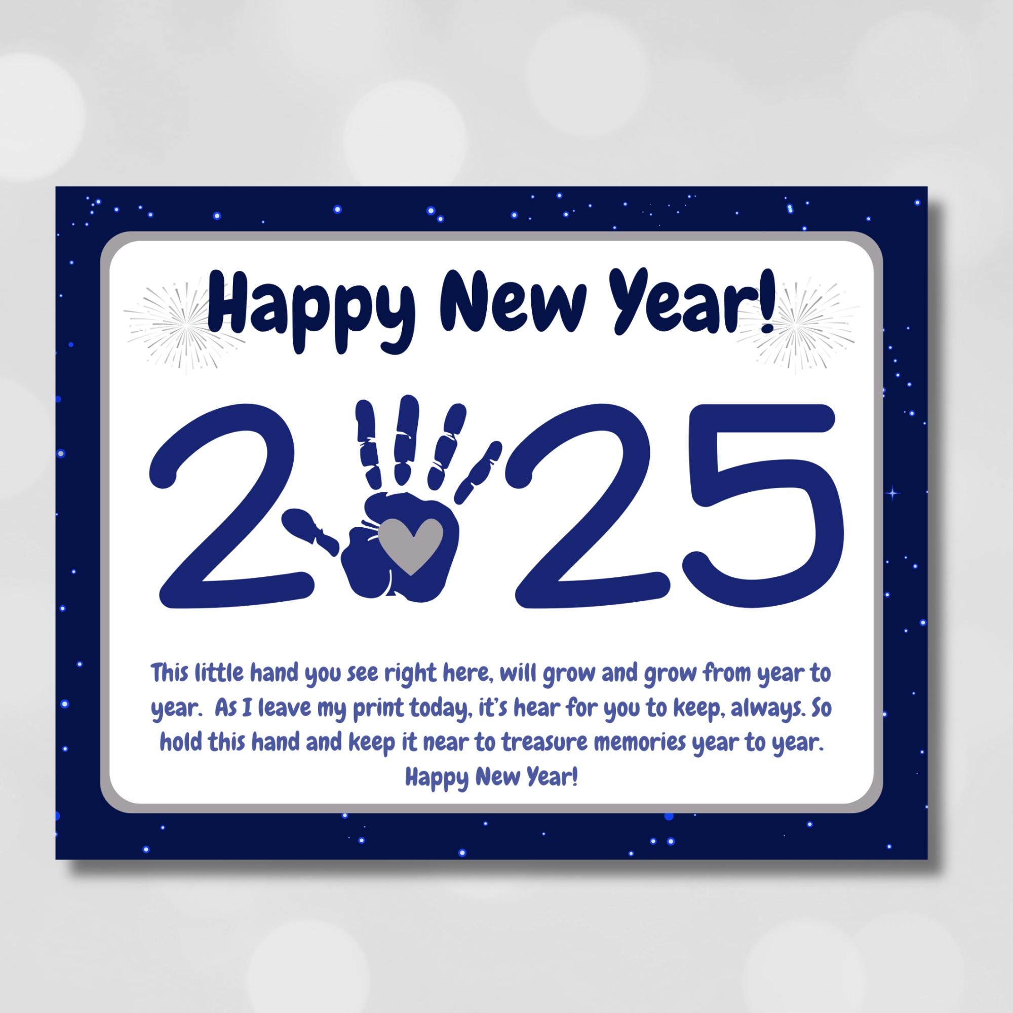 2025 New Years Handprint Art Poem, New Year Handprint Craft, Printable ...