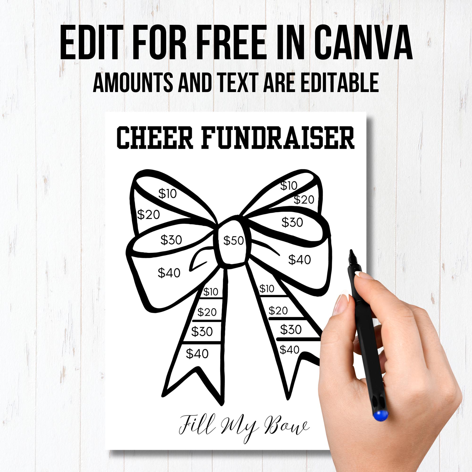 Fill My Bow, Cheerleading Fundraiser, Fundraiser Form, Cheer Team ...