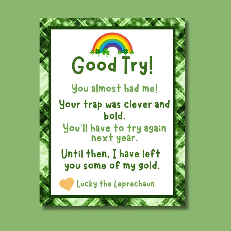 St Patricks Day Kids Printable, Leprechaun Letter Printable, Leprechaun ...