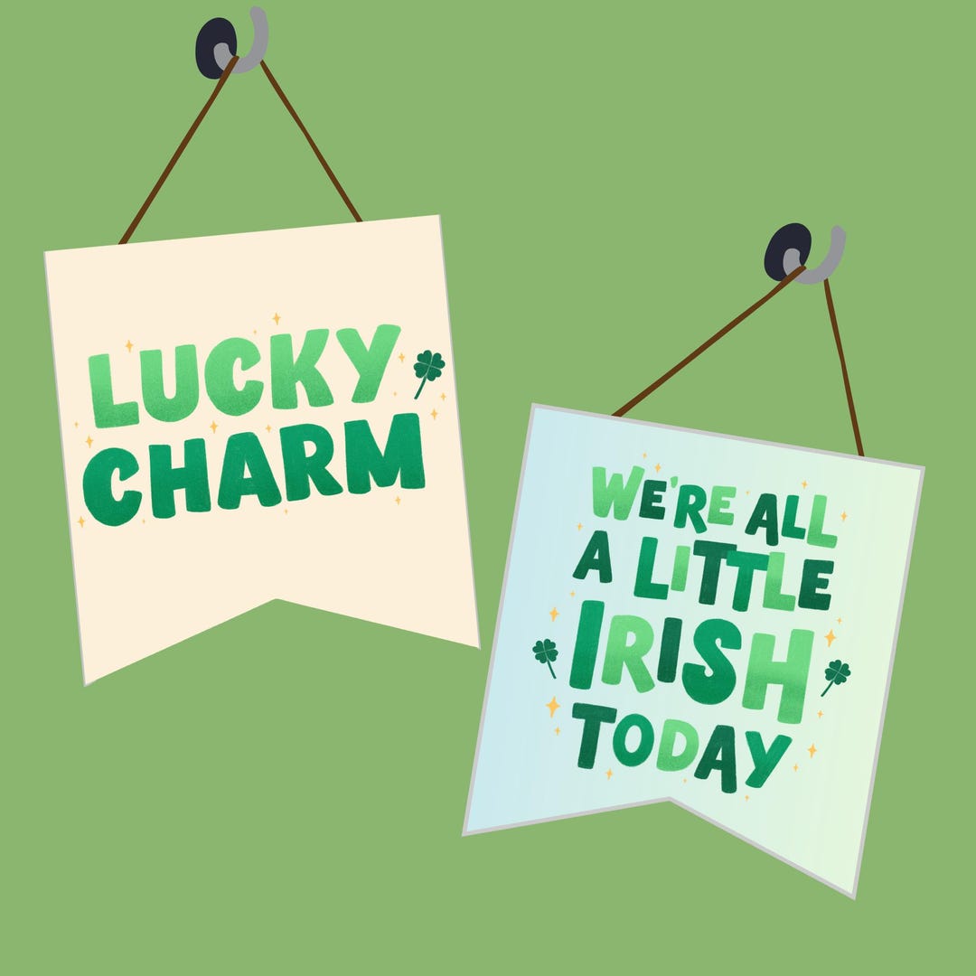 St Patrick’s Day Banner Printable Lucky Banner, Irish Lucky Clover ...