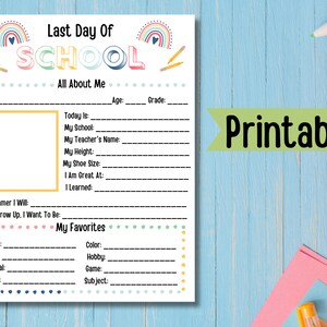 Back to School Printable, Back to School Questionnaire, School ...