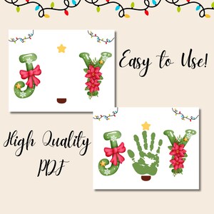 Christmas Handprint Footprint DIY Art Craft Bundle, Printable Christmas ...