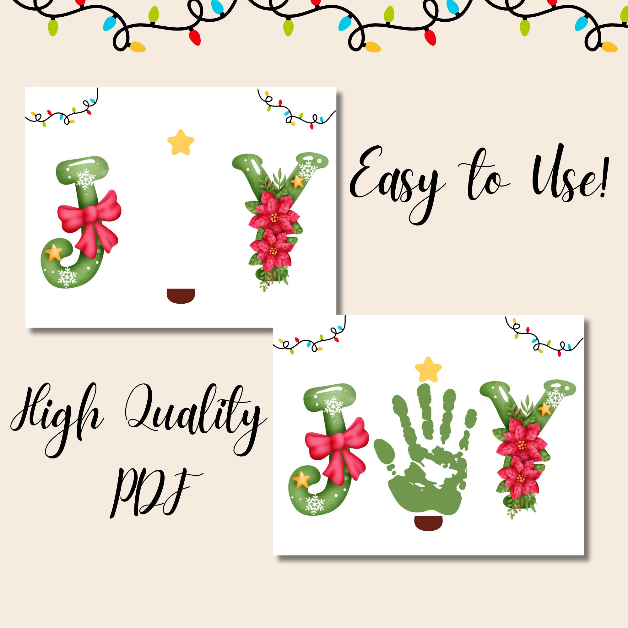 Christmas Handprint Footprint DIY Art Craft Bundle, Printable Christmas ...