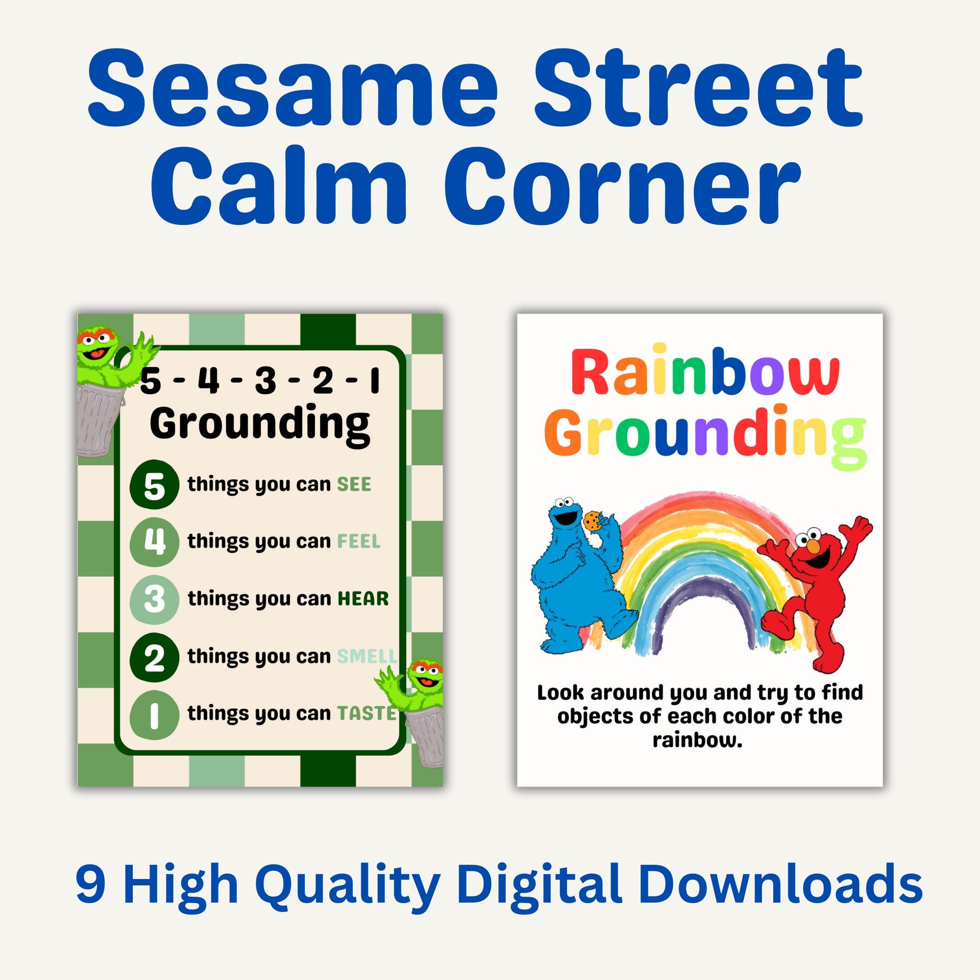 Sesame Street Calm Corner Printables | Emotional Regulation Posters for ...