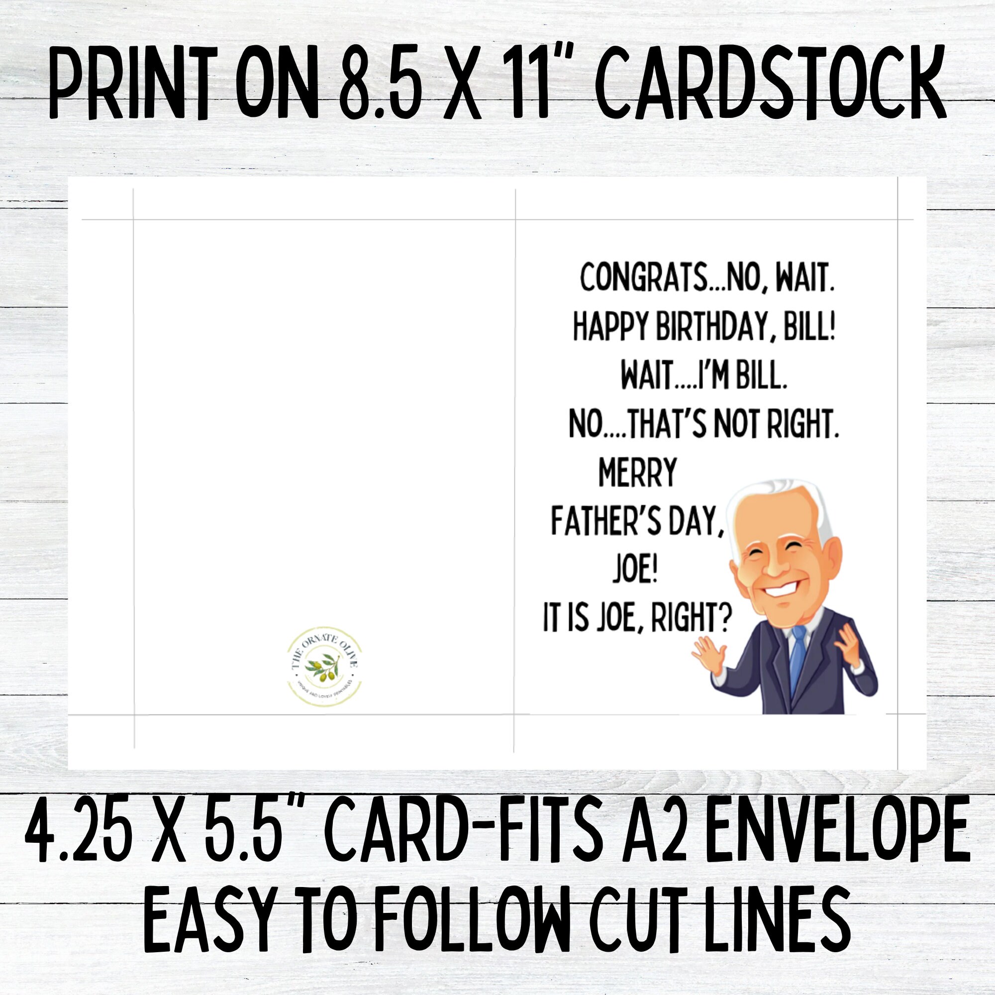 PRINTABLE Father's Day Card for Dad Gift for Step Dad Funny Biden Card ...