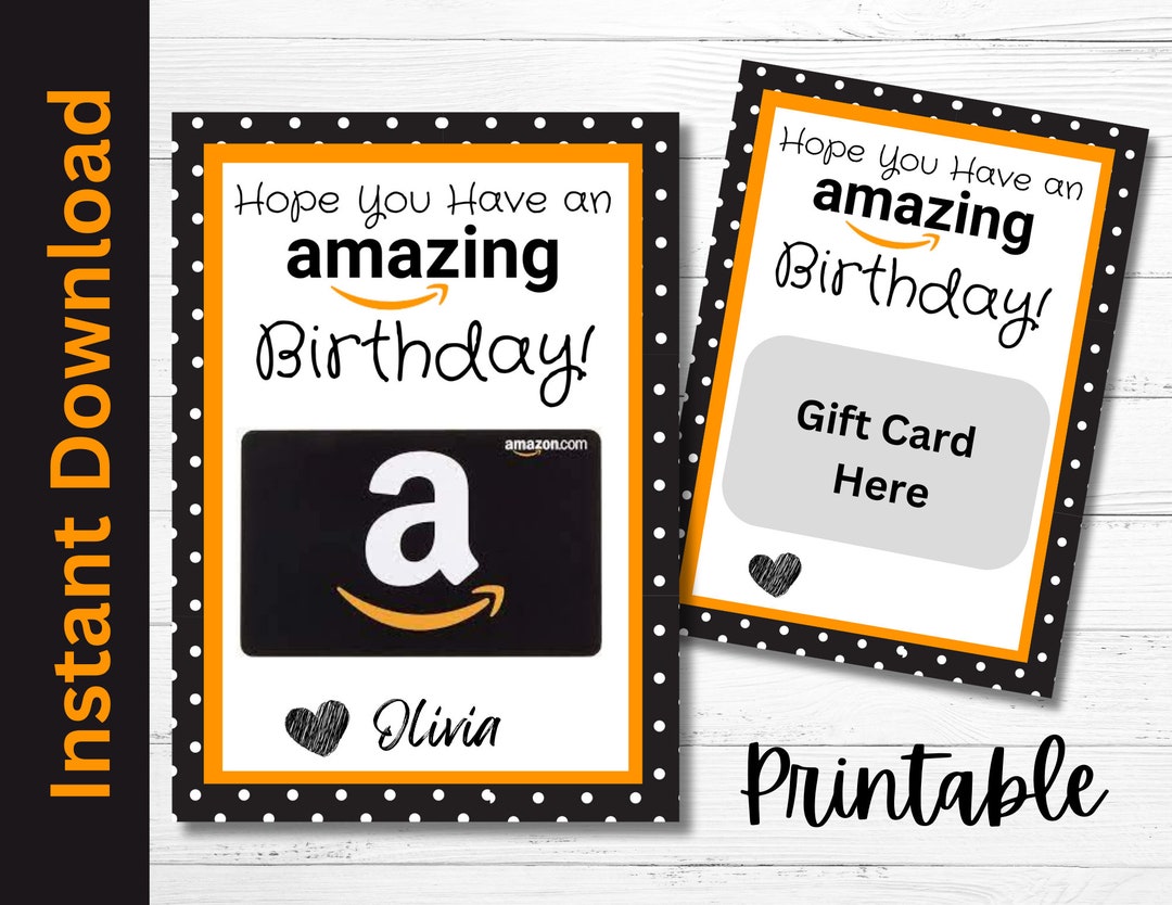PRINTABLE Amazon Gift Card Holder, Birthday, Birthday Gift Card Holder ...