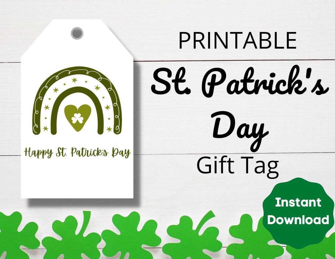 Happy St. Patrick's Day Tag, Printable - Etsy