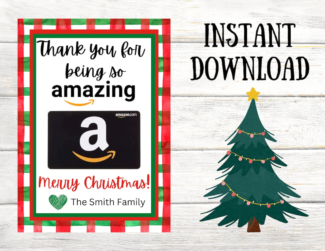 PRINTABLE Amazon Gift Card Holder, Christmas, Teacher Gift, Neighbor ...