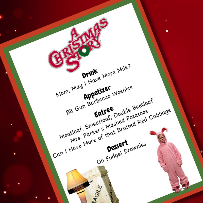 Home Alone Menu Printable - Etsy