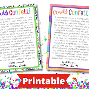 Digital Ready Confetti, Night Before School, First Day of School, Back ...