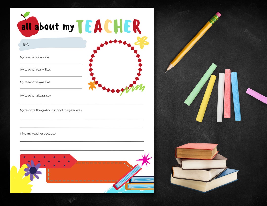 Teacher Appreciation Week Printable, All About My Teacher, Teacher ...