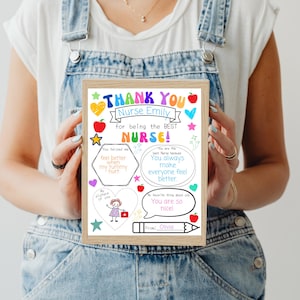School Nurse Appreciation Coloring Page • Printable Thank You Gift ...