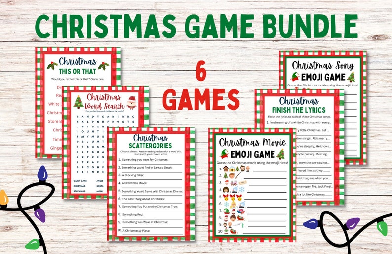 Printable Christmas Game Bundle, Christmas Party Games, Christmas ...