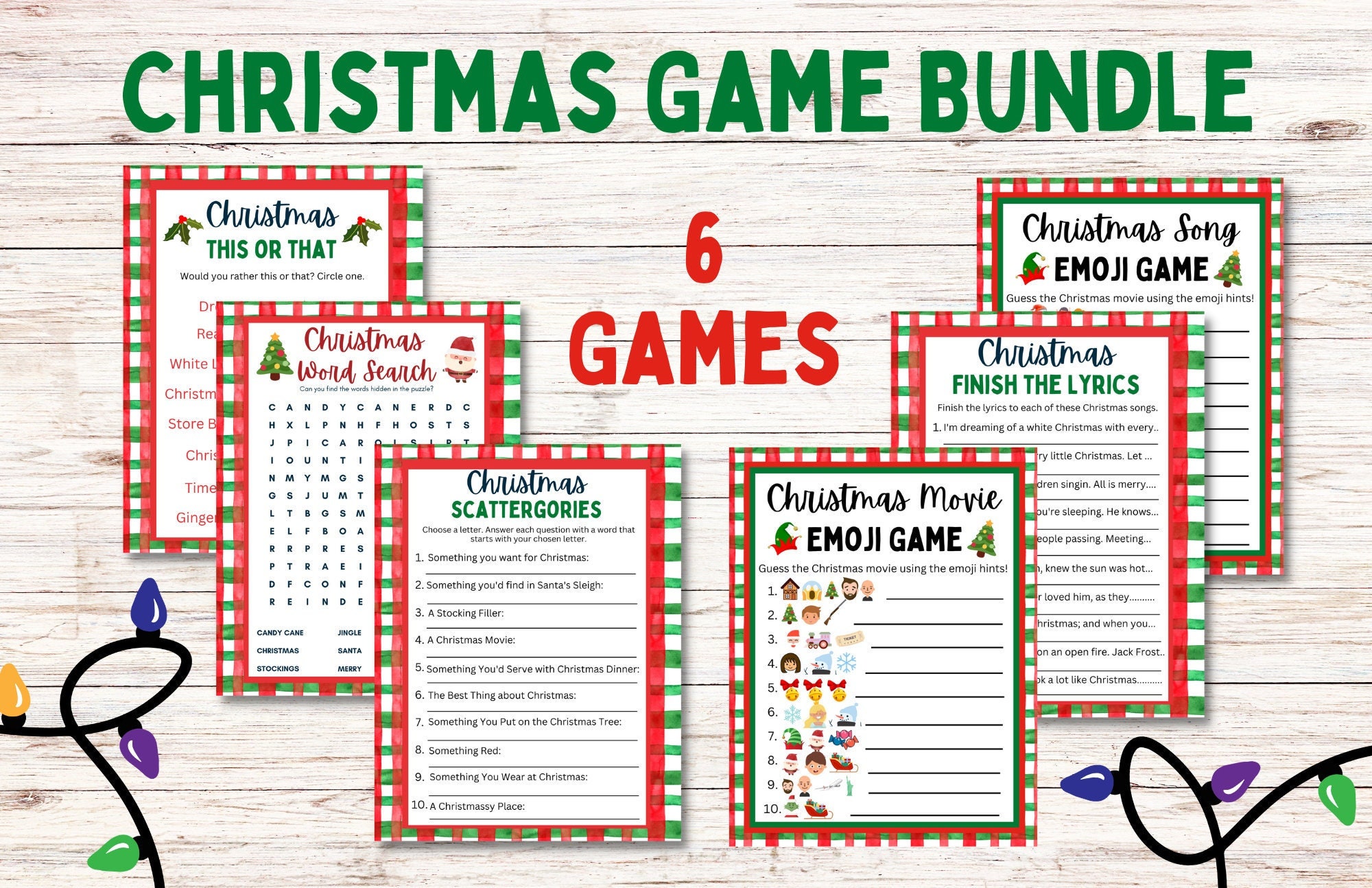 Printable Christmas Game Bundle, Christmas Party Games, Christmas ...