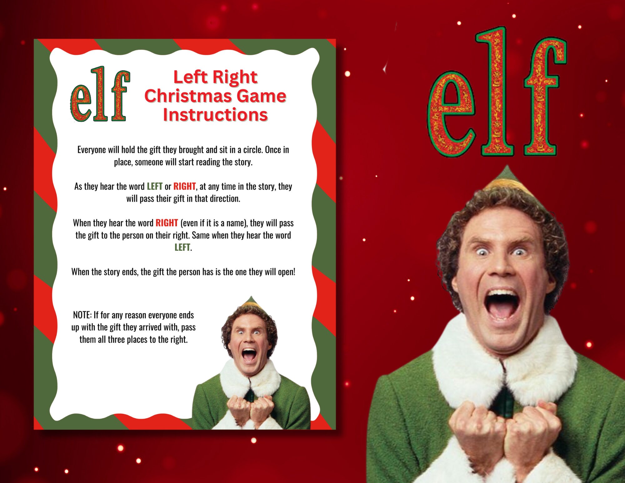 Elf Left Right Christmas Game | Christmas Pass the Prize | Right Left ...