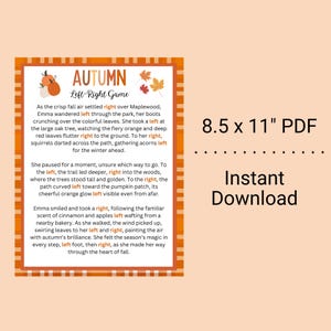 Fall Left Right Game, Left Right Story Pass the Gift Prize Exchange ...