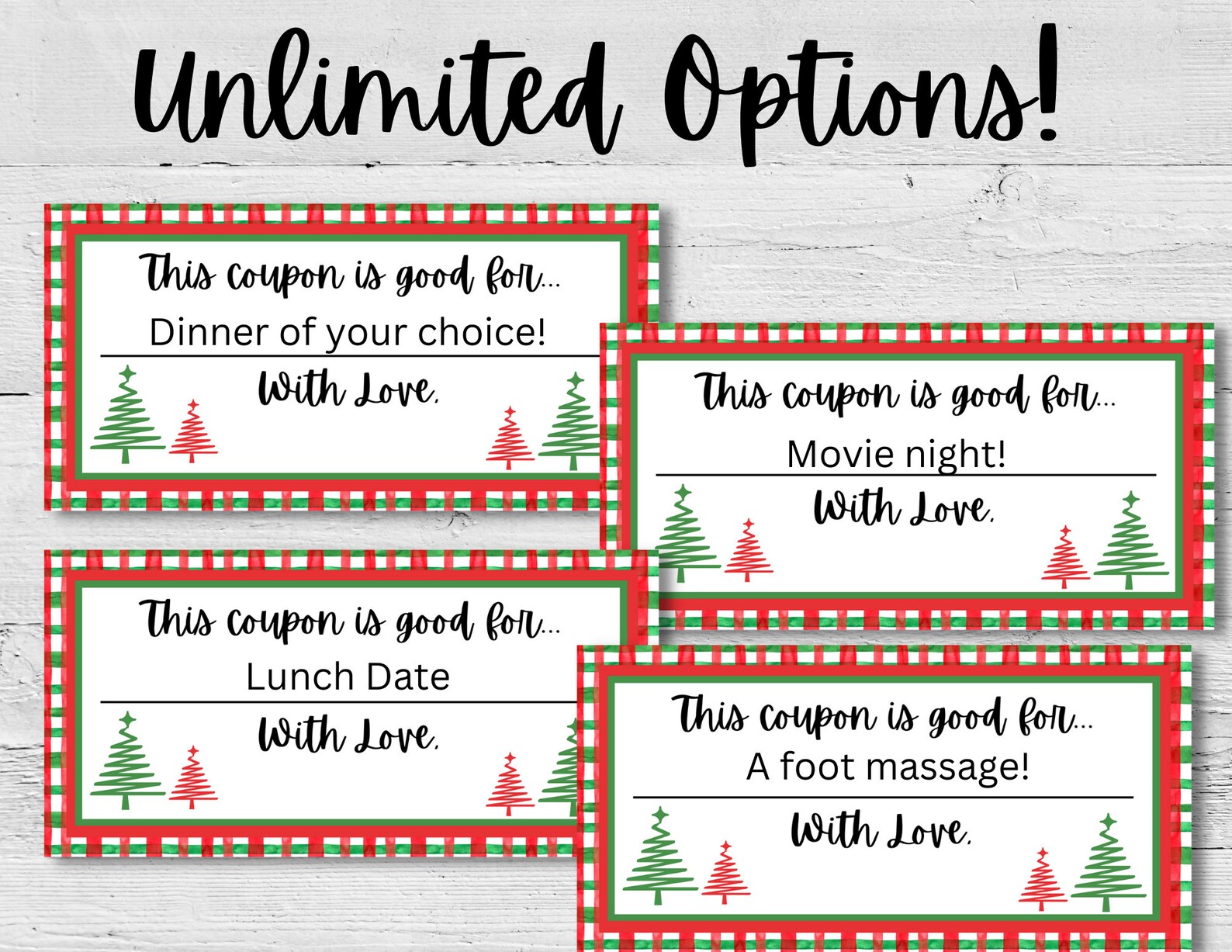 PRINTABLE Christmas Coupons, Last Minute Gift Idea, Stocking Stuffer ...