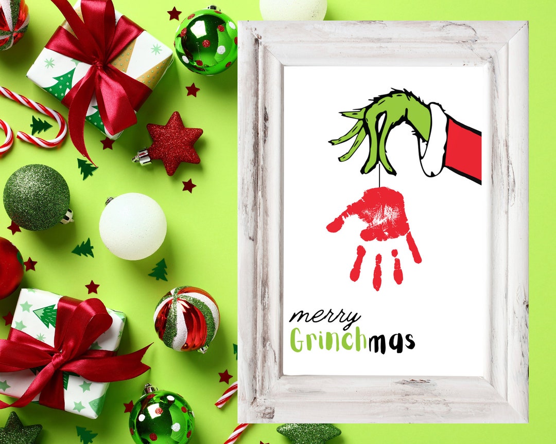 Merry Grinchmas Handprint Template / Christmas Handprint Craft ...