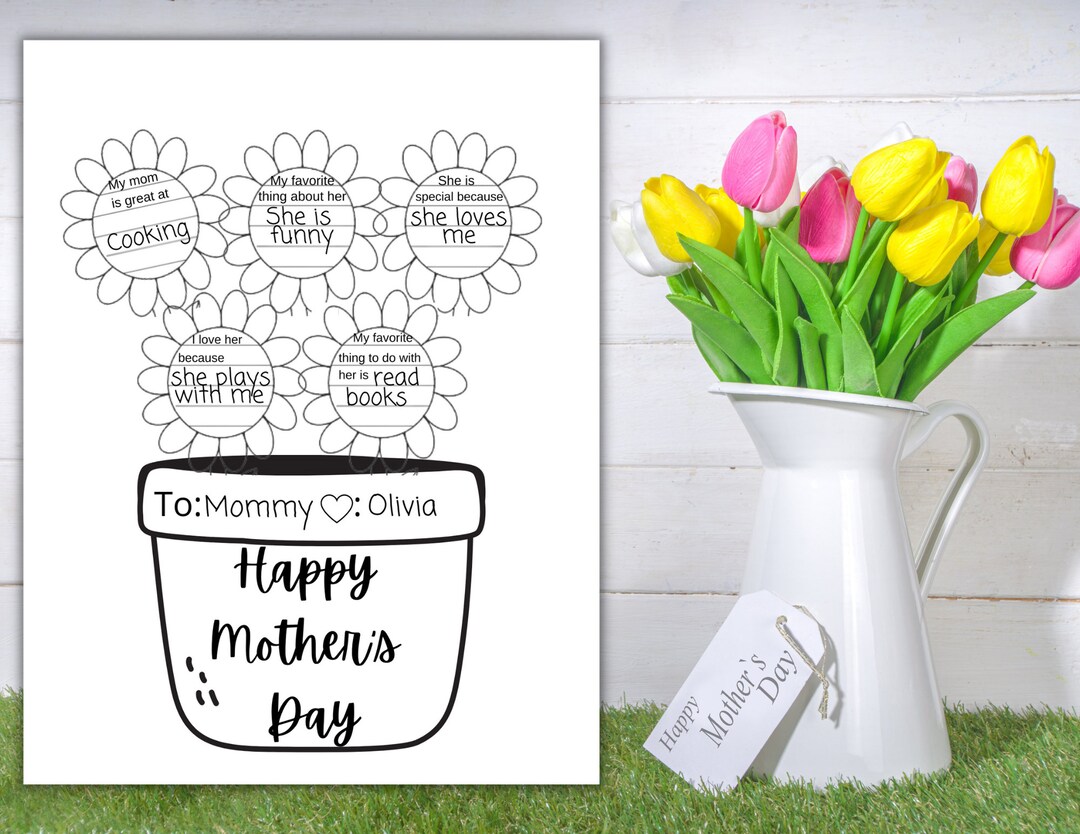 Mother's Day Questionnaire, Kids Craft, Gift for Mom, Keepsake - Etsy