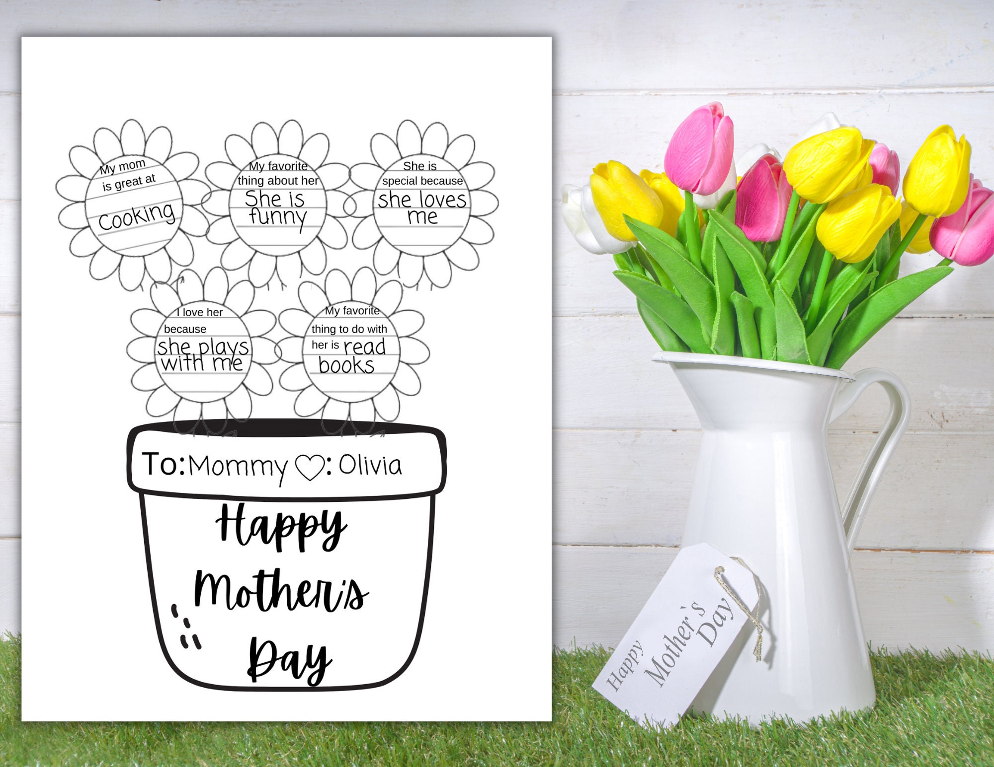 Mother's Day Questionnaire, Kids Craft, Gift for Mom, Keepsake - Etsy