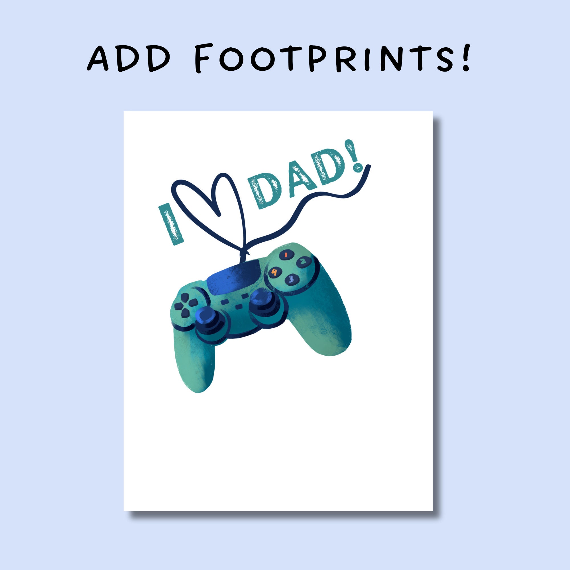 Dad Birthday | Father's Day Handprint Art | Video Game Footprint Stamp ...