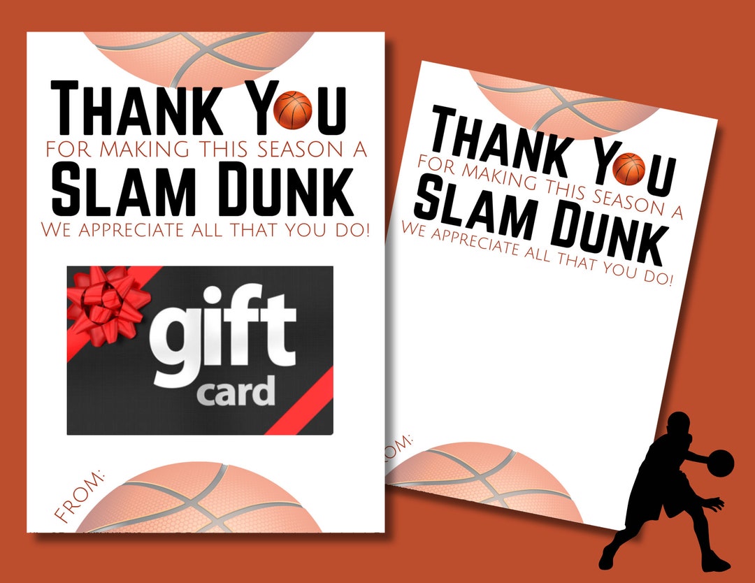 PRINTABLE Basketball Coach Gift Card Holder, Gift for Coach, End of ...