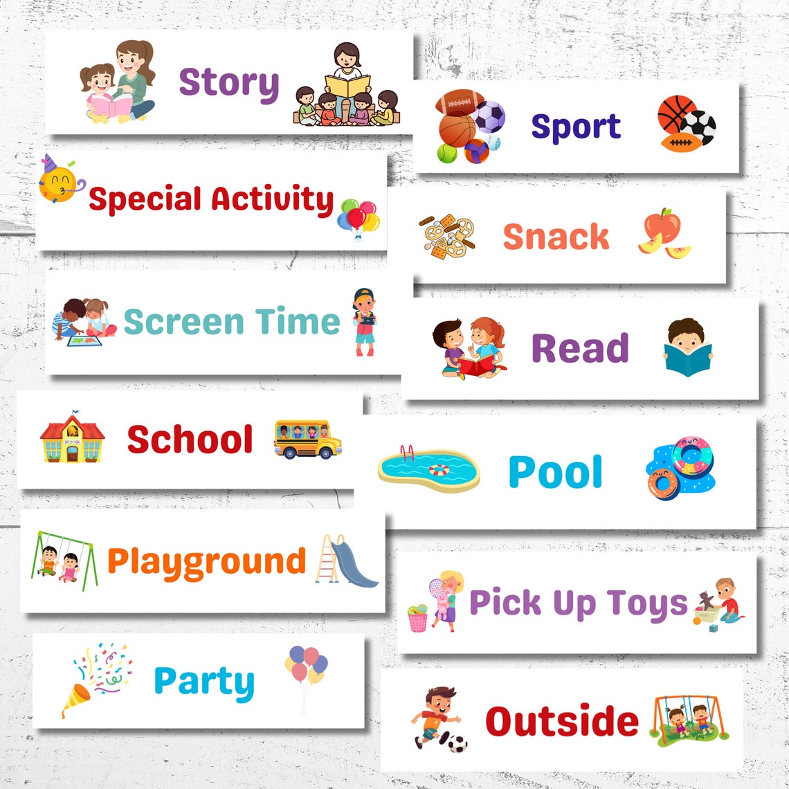 Visual Schedule, Toddler Kids Daily Routine Chart, Printable Homeschool ...