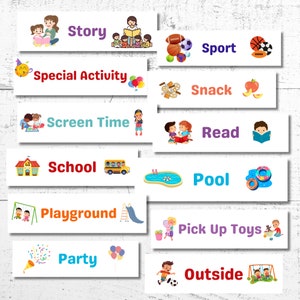 Visual Schedule, Toddler Kids Daily Routine Chart, Printable Homeschool ...