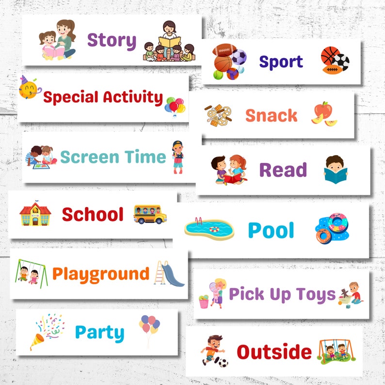 Visual Schedule, Toddler Kids Daily Routine Chart, Printable Homeschool ...