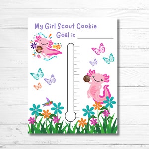 Girl Scout Cookies Goal Setting Tracker Worksheet Booth Fundraising ...