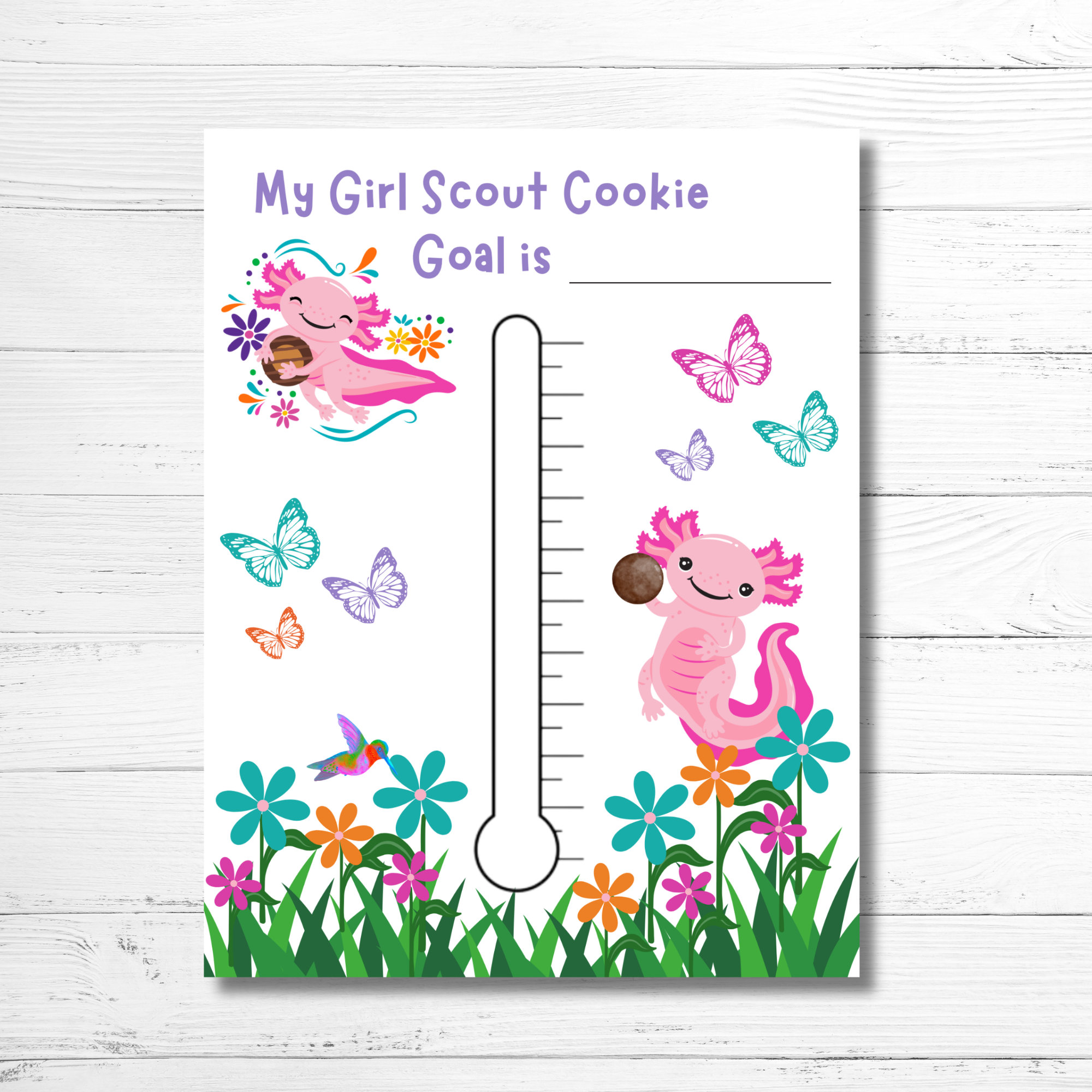 Girl Scout Cookies Goal Setting Tracker Worksheet Booth Fundraising ...