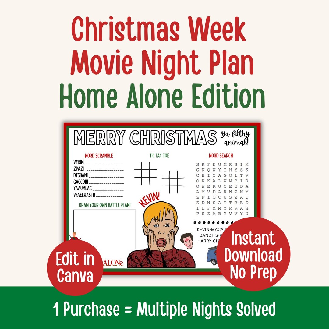 Christmas Week Movie Night Plan | Home Alone Edition | Last-minute ...