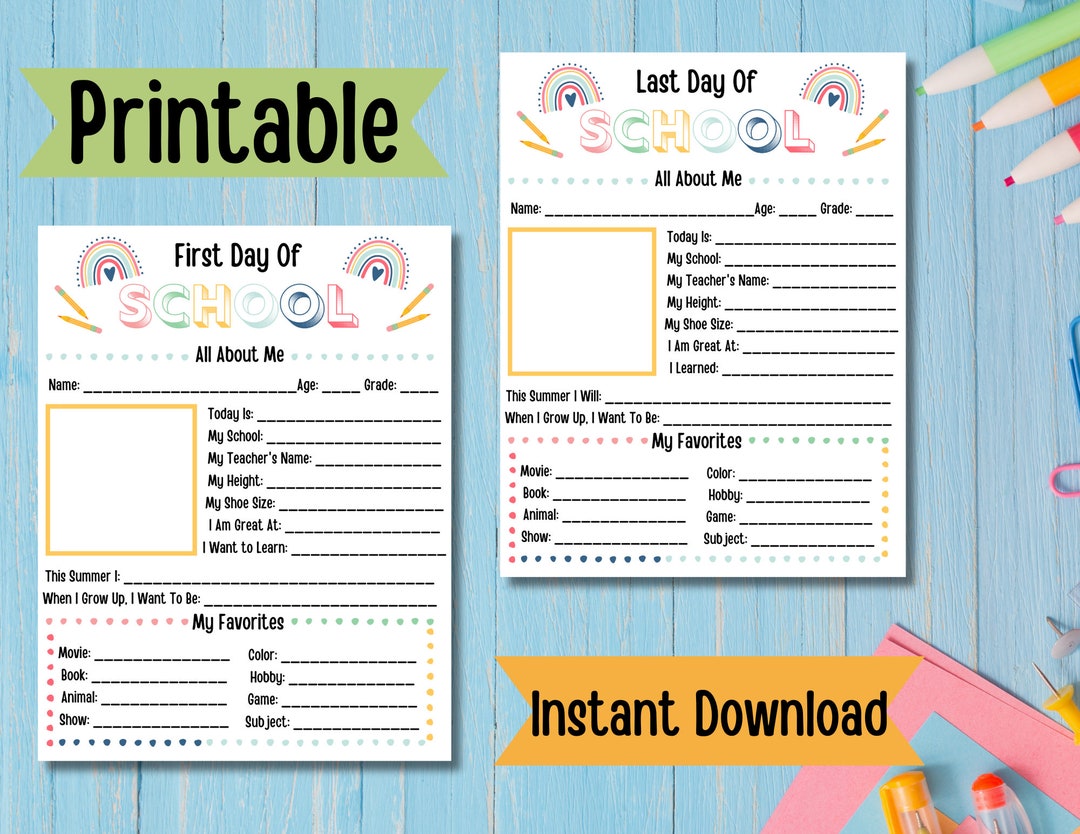 Back to School Printable, Back to School Questionnaire, School ...