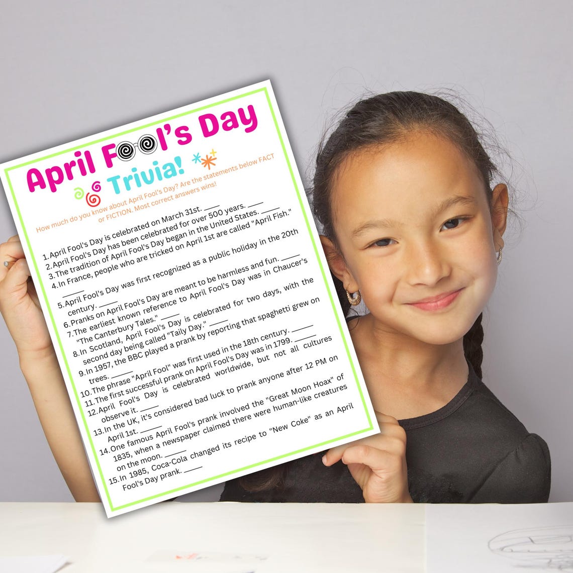 April Fools' Day Trivia, Printable Multiple Choice April Fools' Day ...