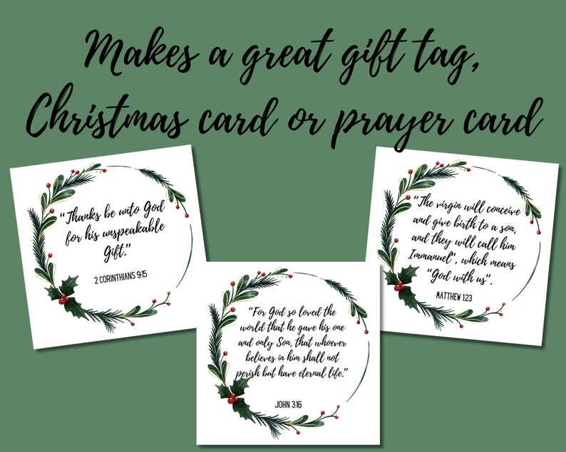 Christmas Bible Verses, Christmas Scripture Cards Printable, Christian ...