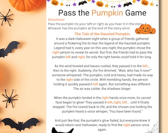 Pass the Pumpkin Game Halloween Printable, Left Right Game East ...