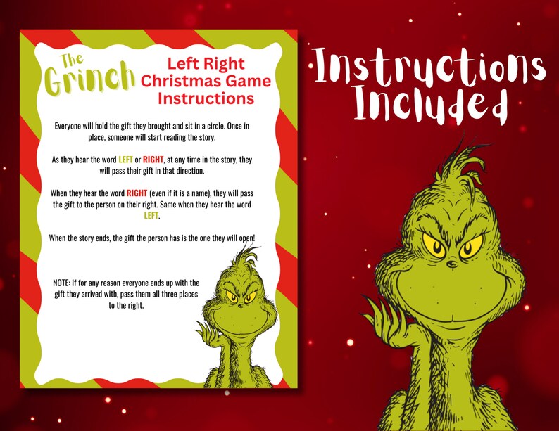 Grinch Left Right Christmas Game | Christmas Pass the Prize | Right ...